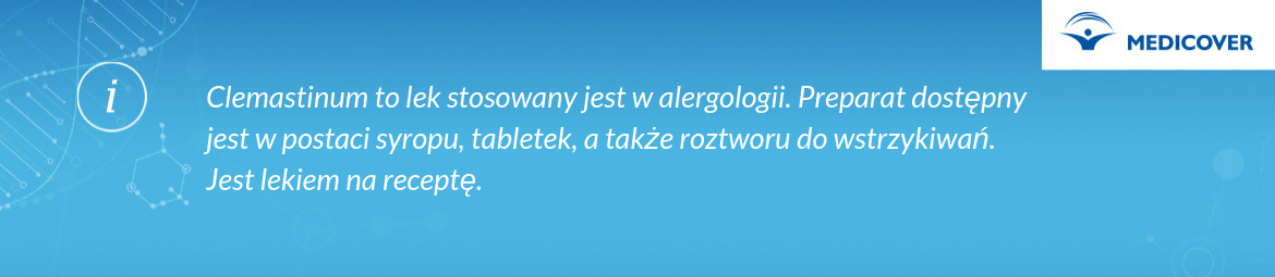 Clemastinum | działanie, dawkowanie, skutki uboczne Clemastinum